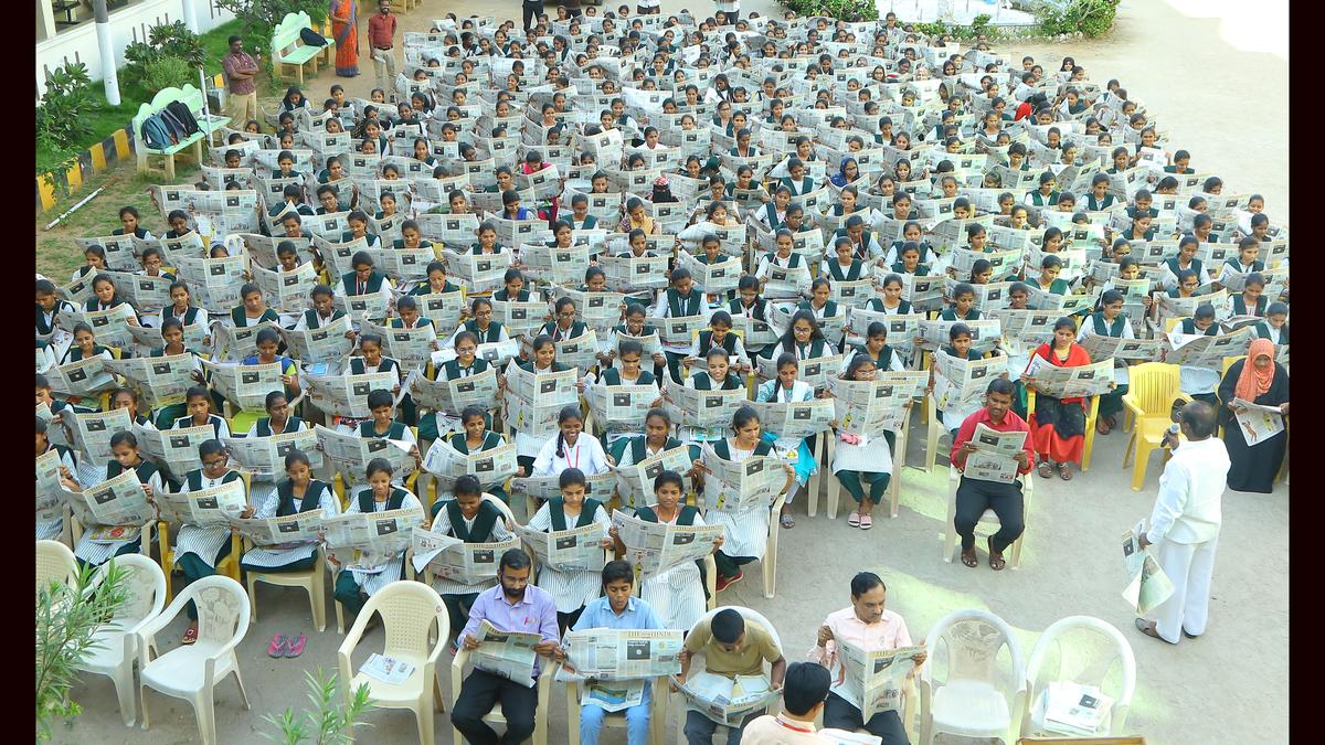 Kodada engineering college students hold The Hindu reading session ...