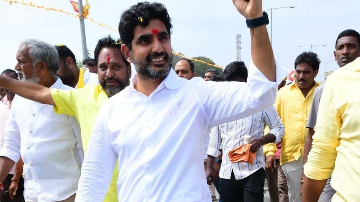 Lokesh’s campaign vehicle seized, later released amid tension in Palamaner - The Hindu