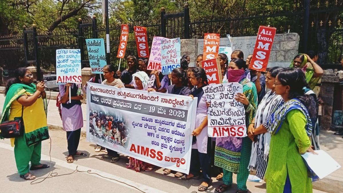 AIMSS stages demonstration in support of agitating wrestlers - The Hindu