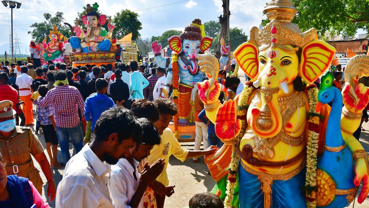 Over 200 Vinayaka idols immersed in Coimbatore - The Hindu