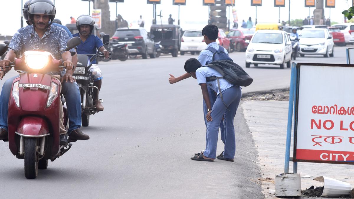 Students flout safety norms seeking free lift from motorcycle riders in ...