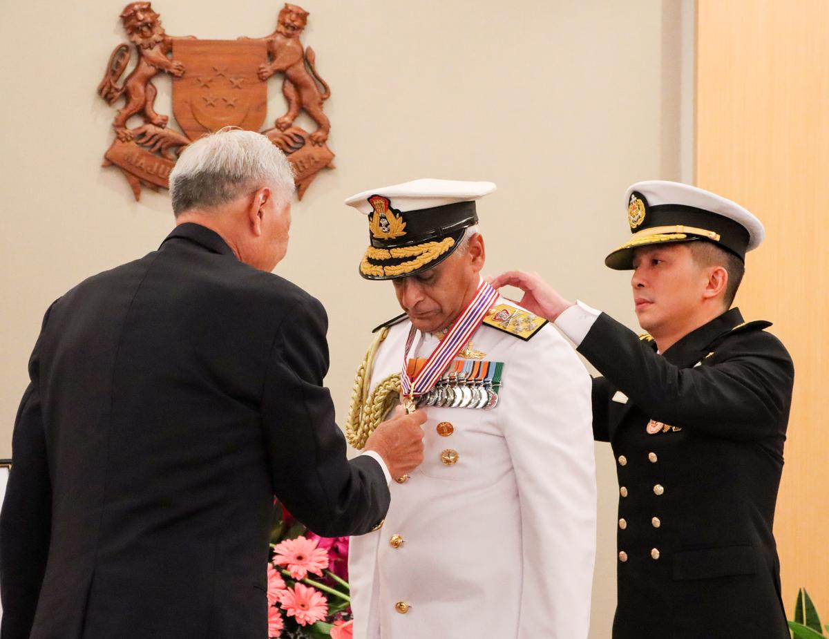 Singapore confers Meritorious Service Medal to former Navy chief Sunil ...