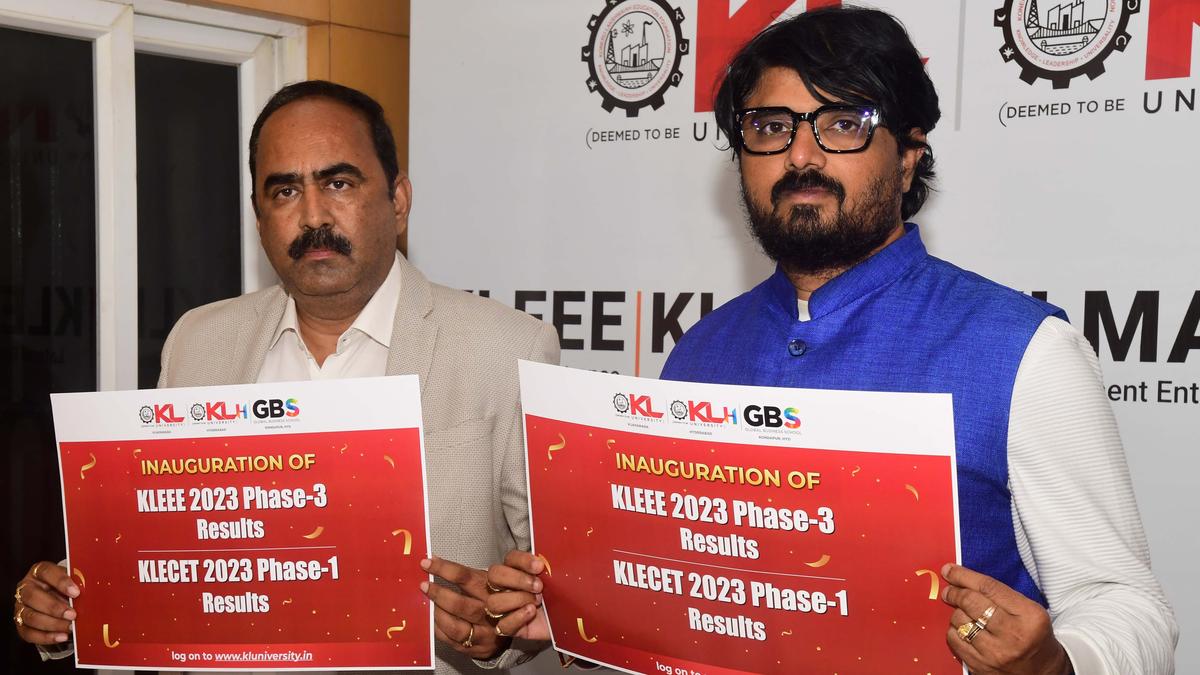 Koneru Lakshmaiah University releases KLEEE, KLECET results - The Hindu