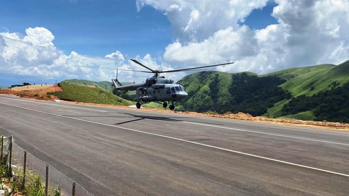IAF helicopter makes trial landing at Sathram airstrip in Idukki - The ...