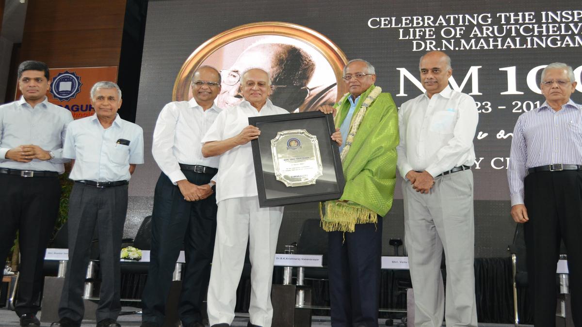 Venu Srinivasan conferred ‘Arutchelvar Dr. N. Mahalingam Award’ - The Hindu