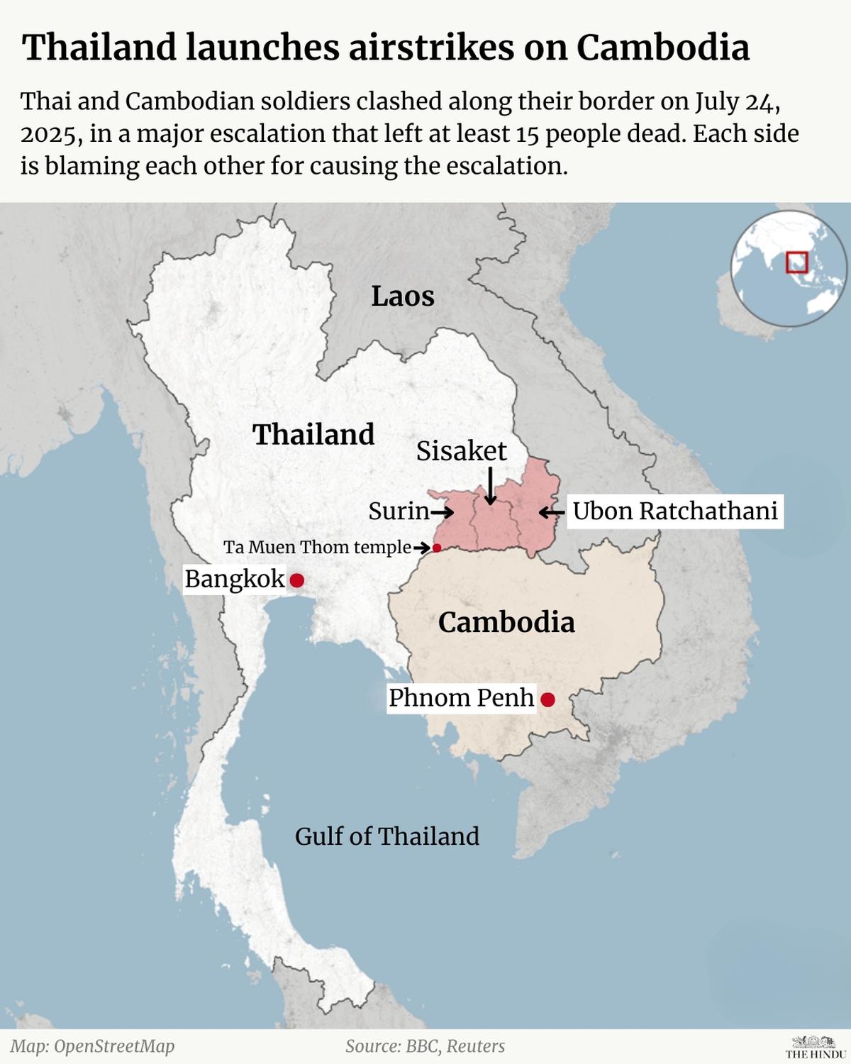 Thailand-Cambodia clash: Airstrikes kill at least 15 in deadly escalation over disputed border ...