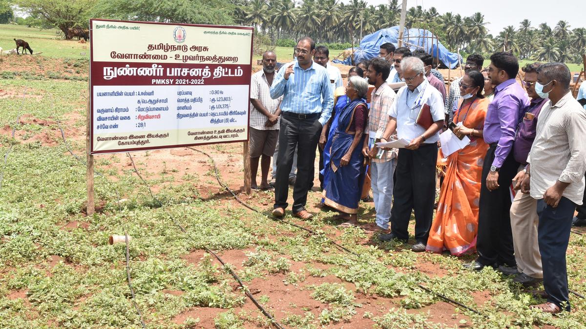 Coimbatore Collector visits farms, distributes subsidies - The Hindu