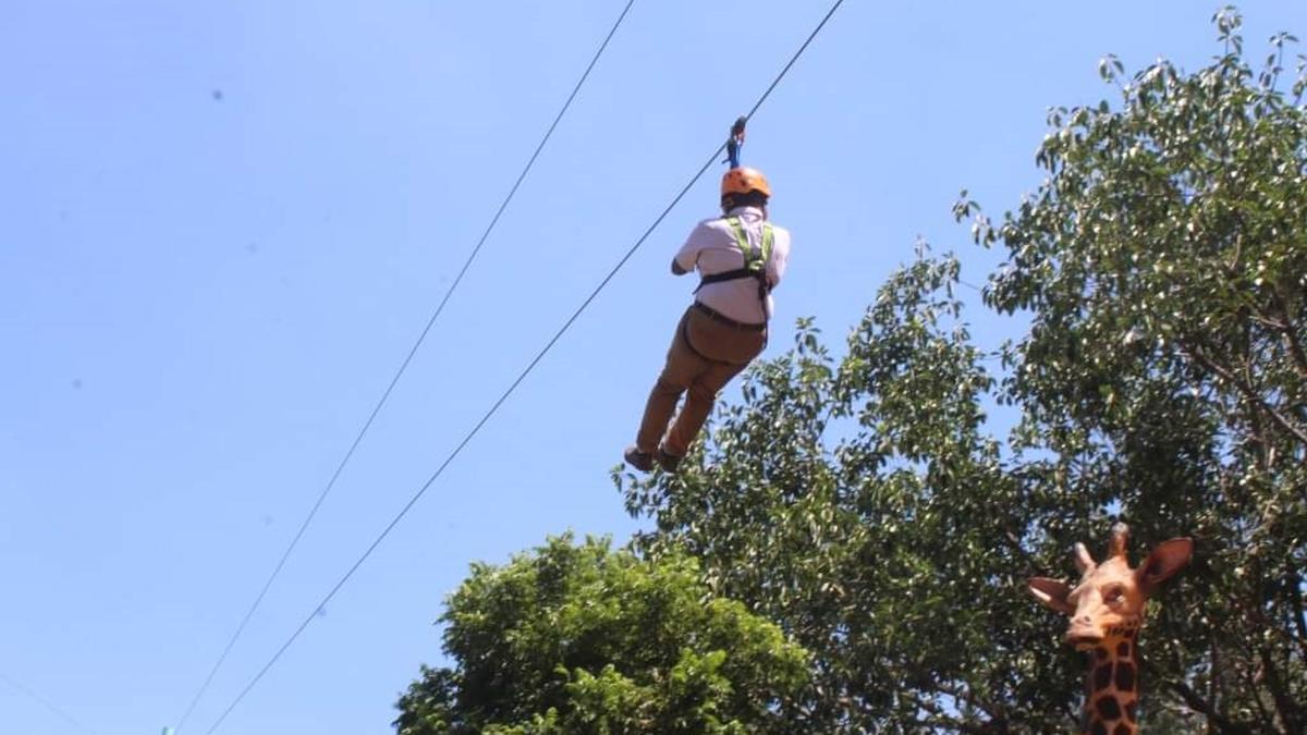 Zipline facility inaugurated at Raja Seat in Madikeri - The Hindu