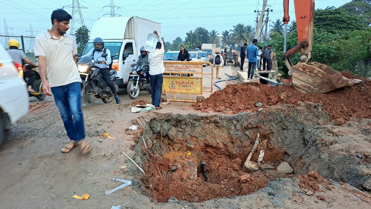 Dug-up road hits traffic in K.R. Puram; police repair it after tweeting ...