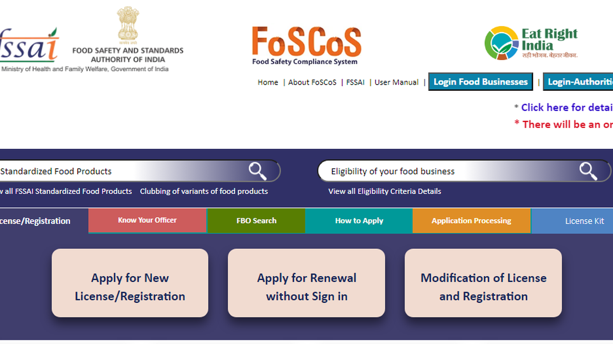 FOSCOS web application of FSSAI to be available in regional languages ...