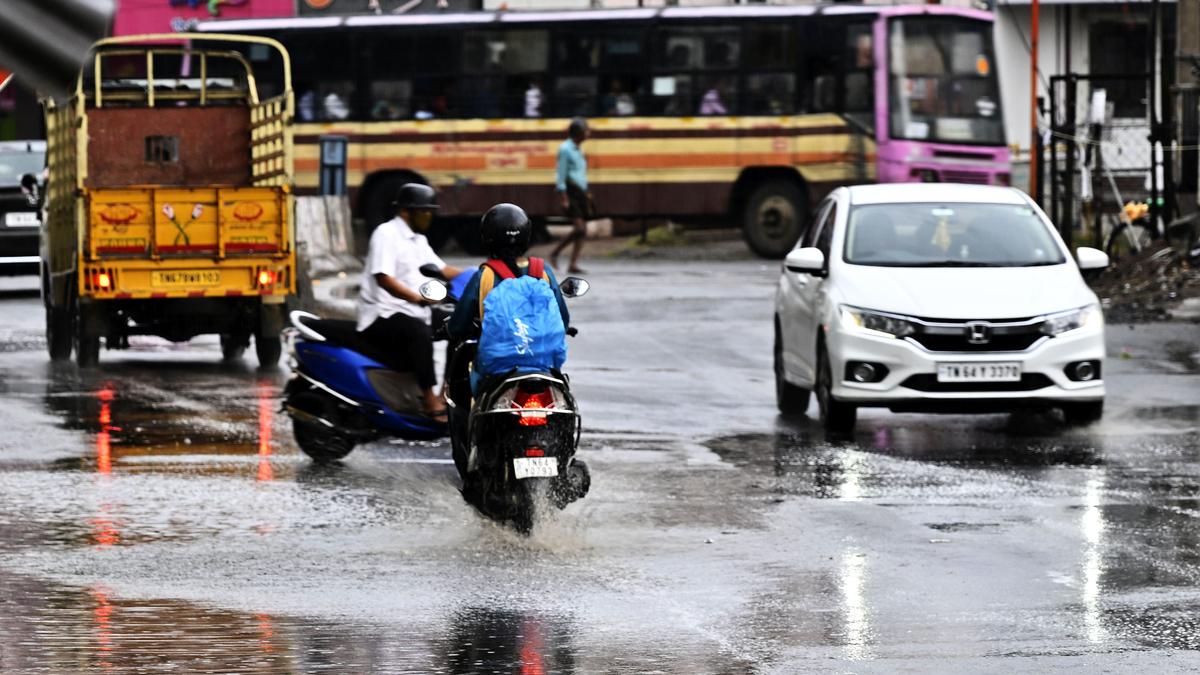 Steady rain brings relief to residents of Madurai - The Hindu