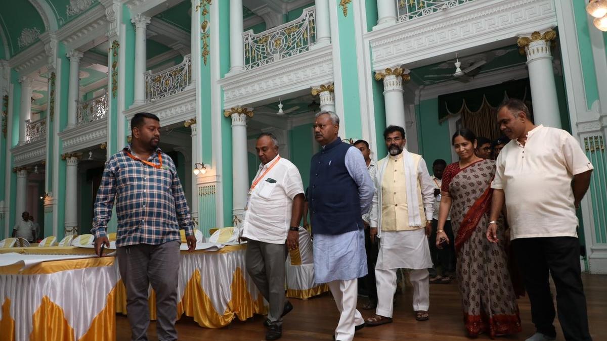 Somashekar inspects venue of BJP’s SC Morcha meet - The Hindu