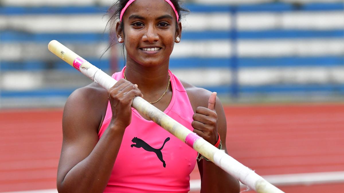Rosy Meena breaks her own pole vault National record - The Hindu