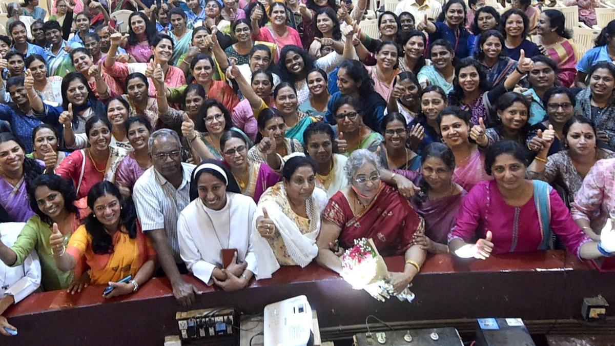 Olympians honoured at alma mater Vimala College - The Hindu