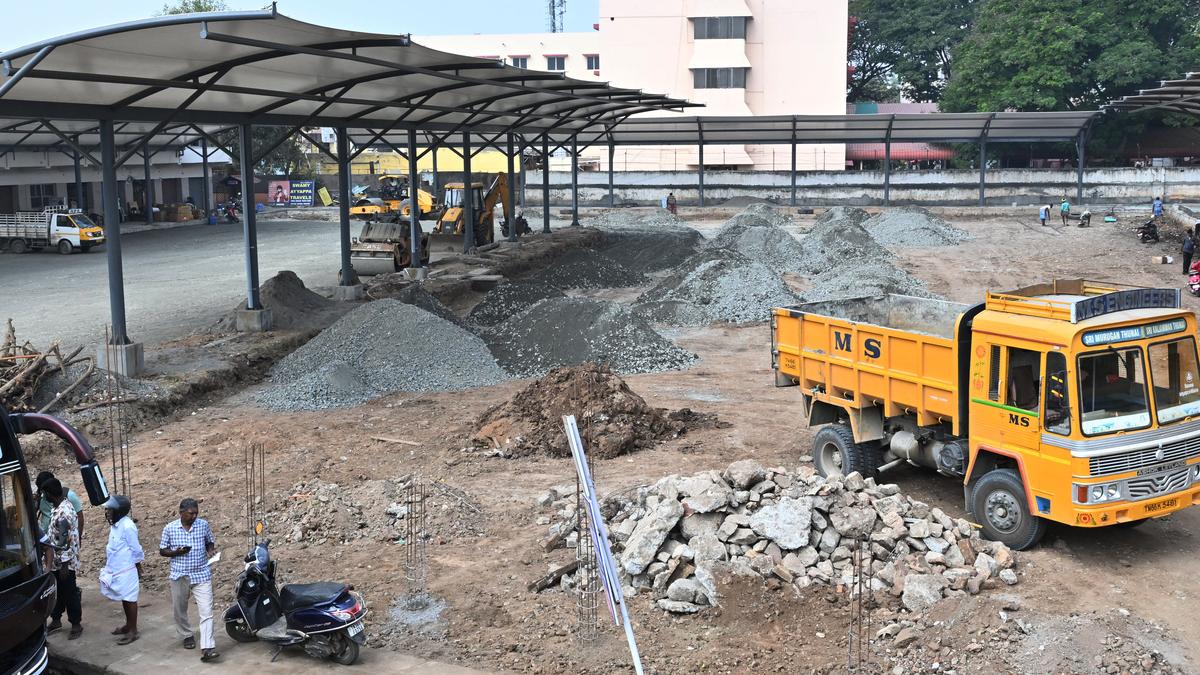 Gandhipuram omni bus stand renovation work moving at a snail’s pace ...