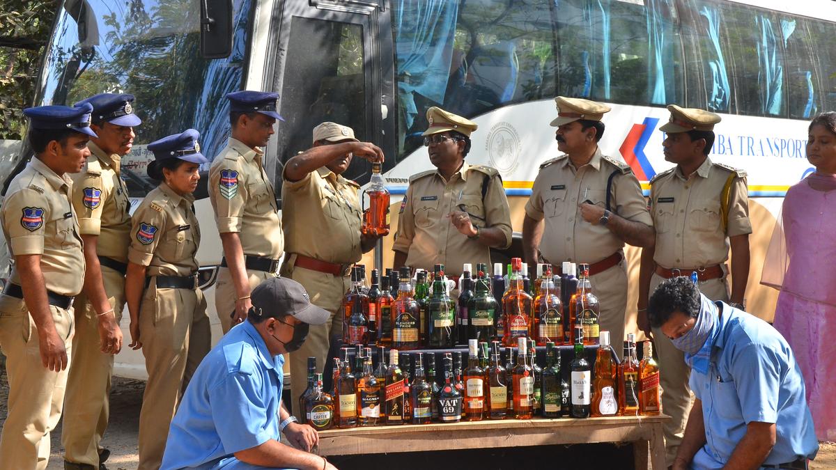 Bus from Goa seized with 70 bottles of alcohol - The Hindu