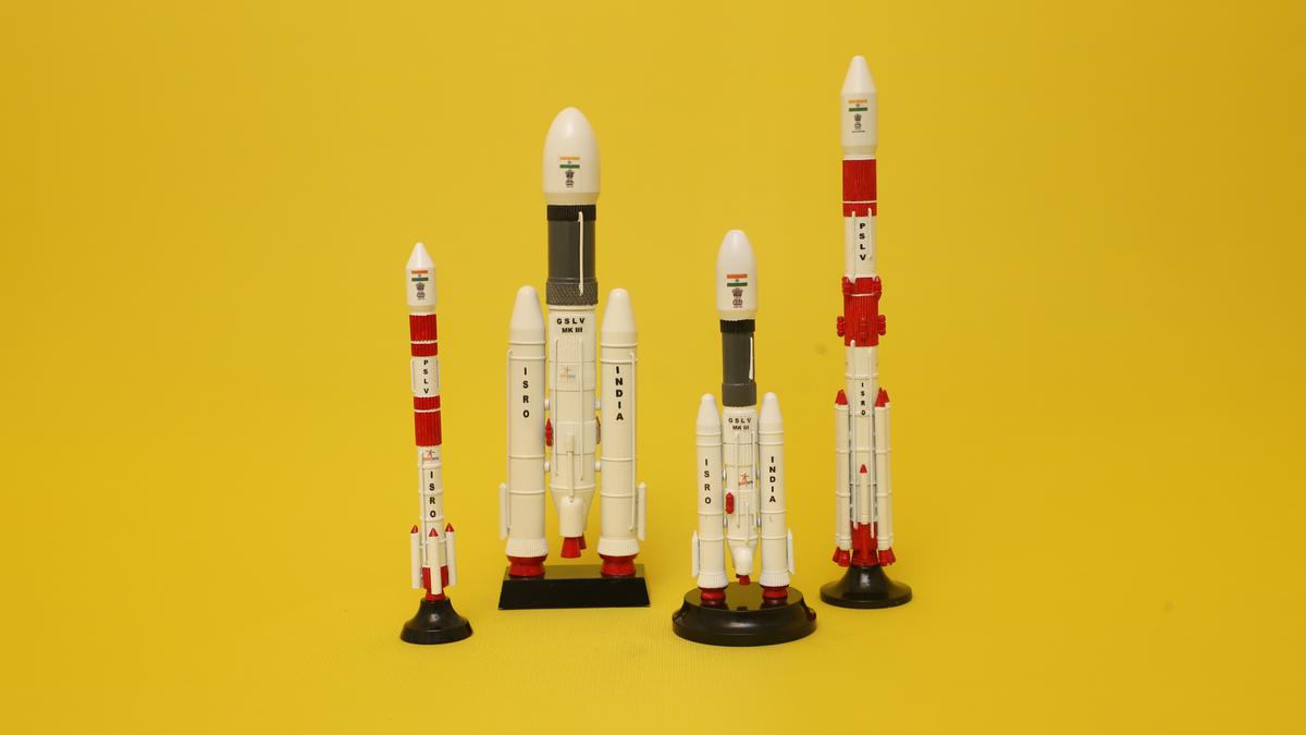 Rockets and satellite models made using Indian crafts - The Hindu