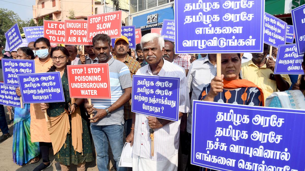 Residents protest against groundwater pollution in Perungudi dump yard ...