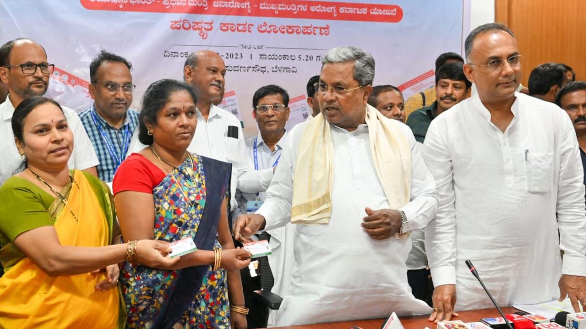 CM launches co-branded AB-ArK health cards - The Hindu