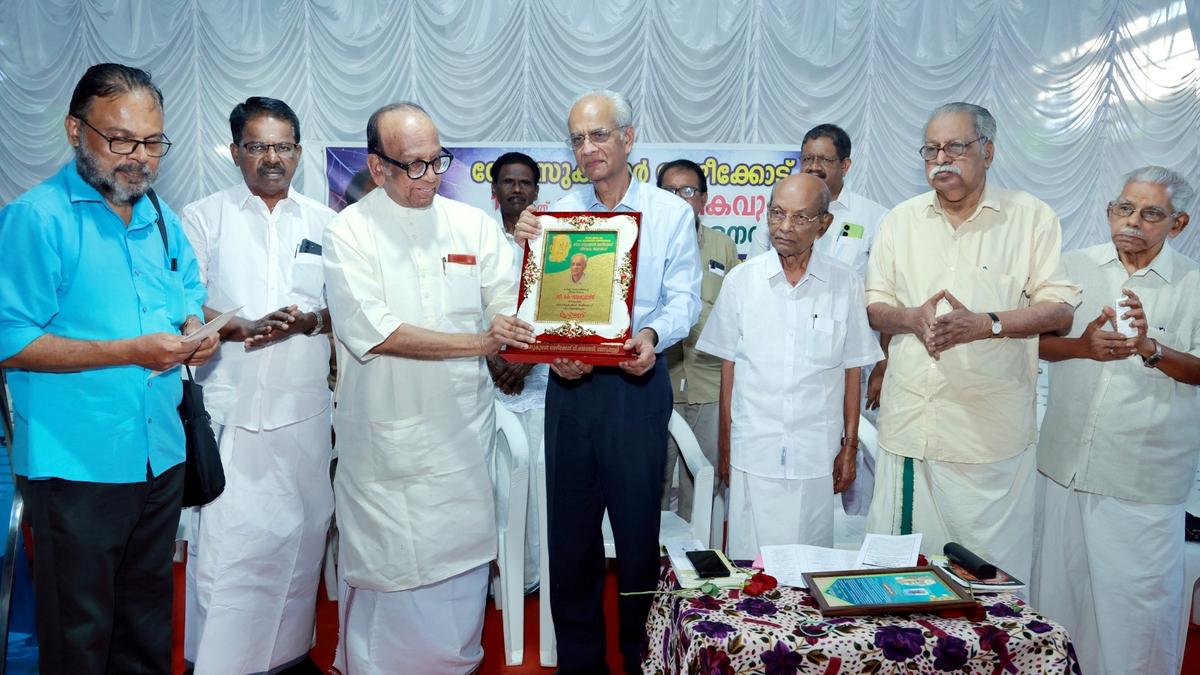 Azhikode award presented to K. Jayakumar - The Hindu