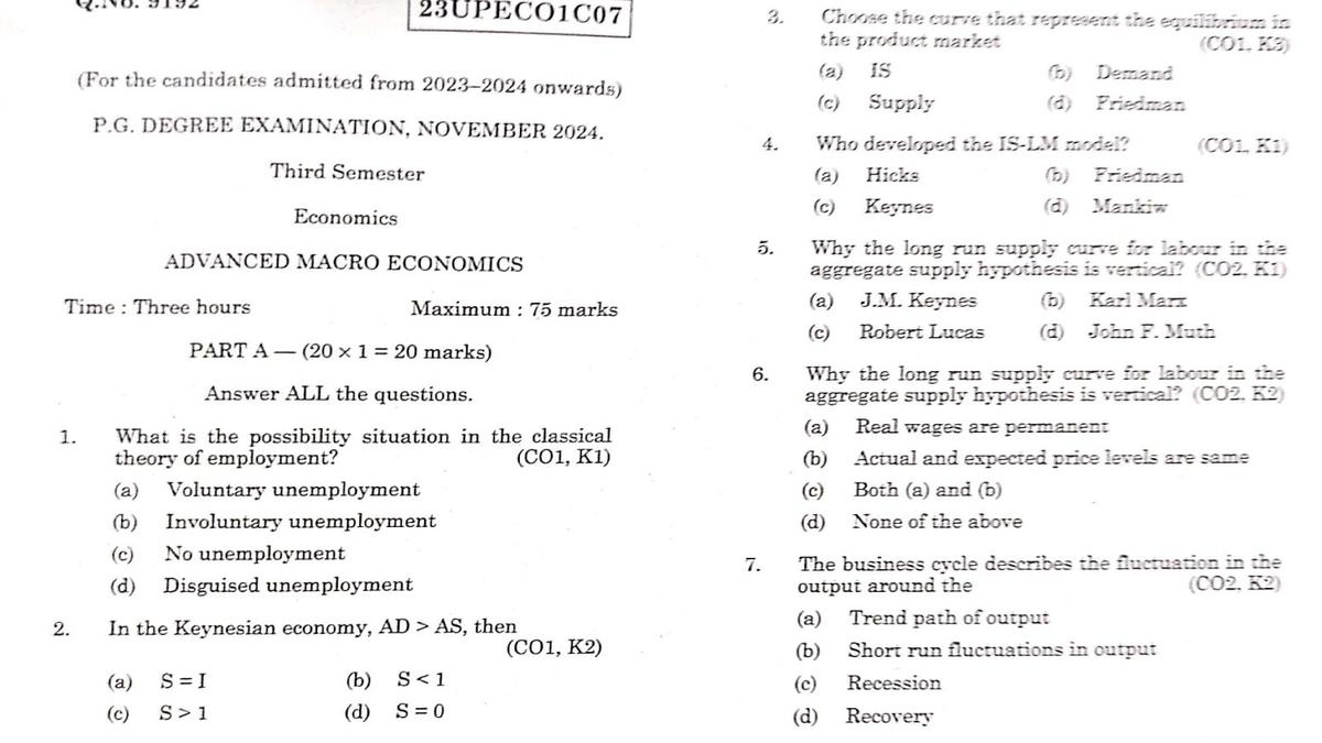 Repeated questions and options in Periyar University question paper ...