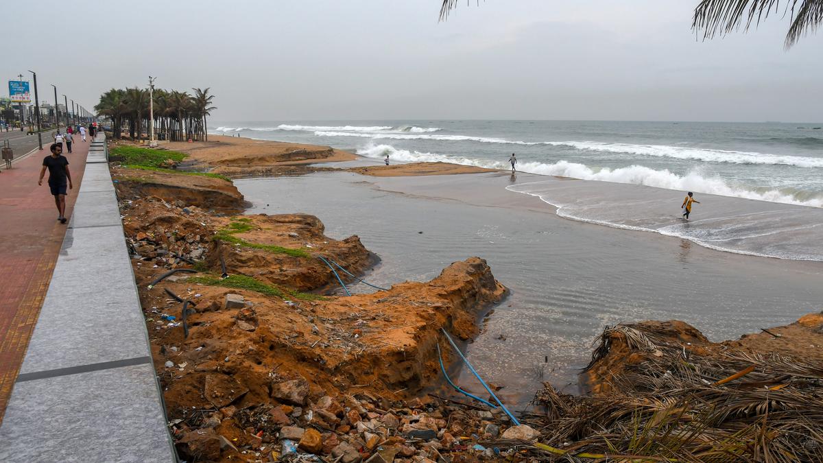 Visakhapatnam beach stretch faces erosion risk due to weather and ...