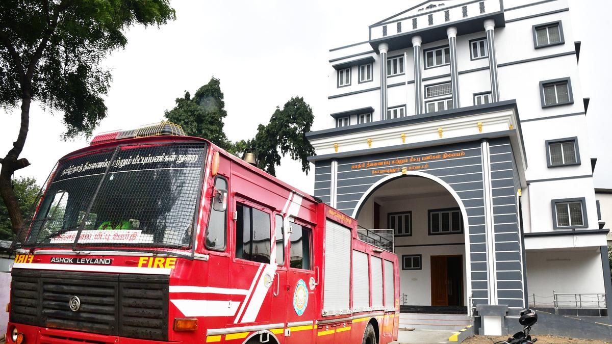 Model fire station works nearing completion in Coimbatore - The Hindu