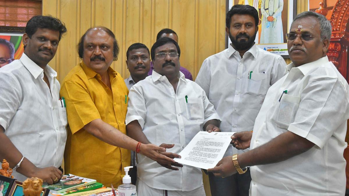 DMK submits memorandum to Speaker (pic S S Kumar) - The Hindu