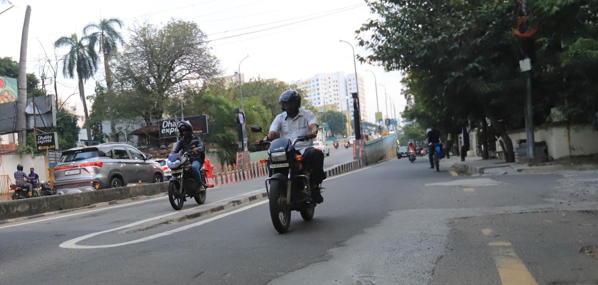 Safety measure required at foot of flyover on Cenotaph Road - The Hindu