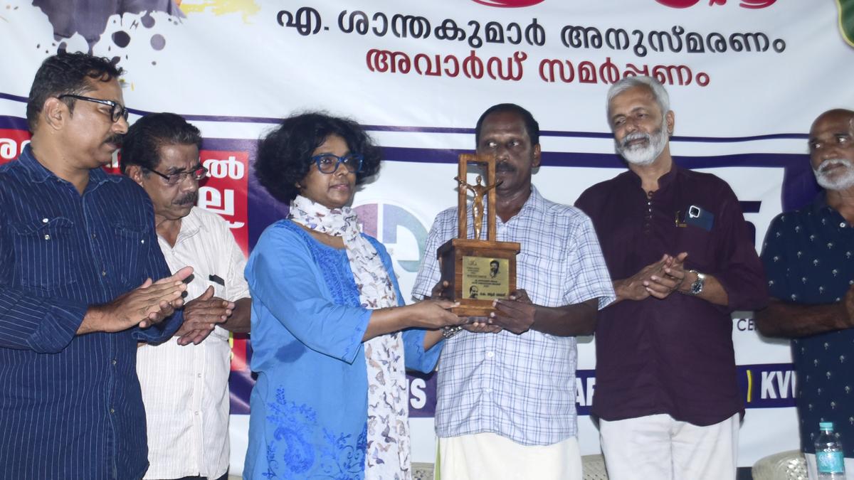 A. Shanthakumar Award presented to K.R. Ramesh - The Hindu