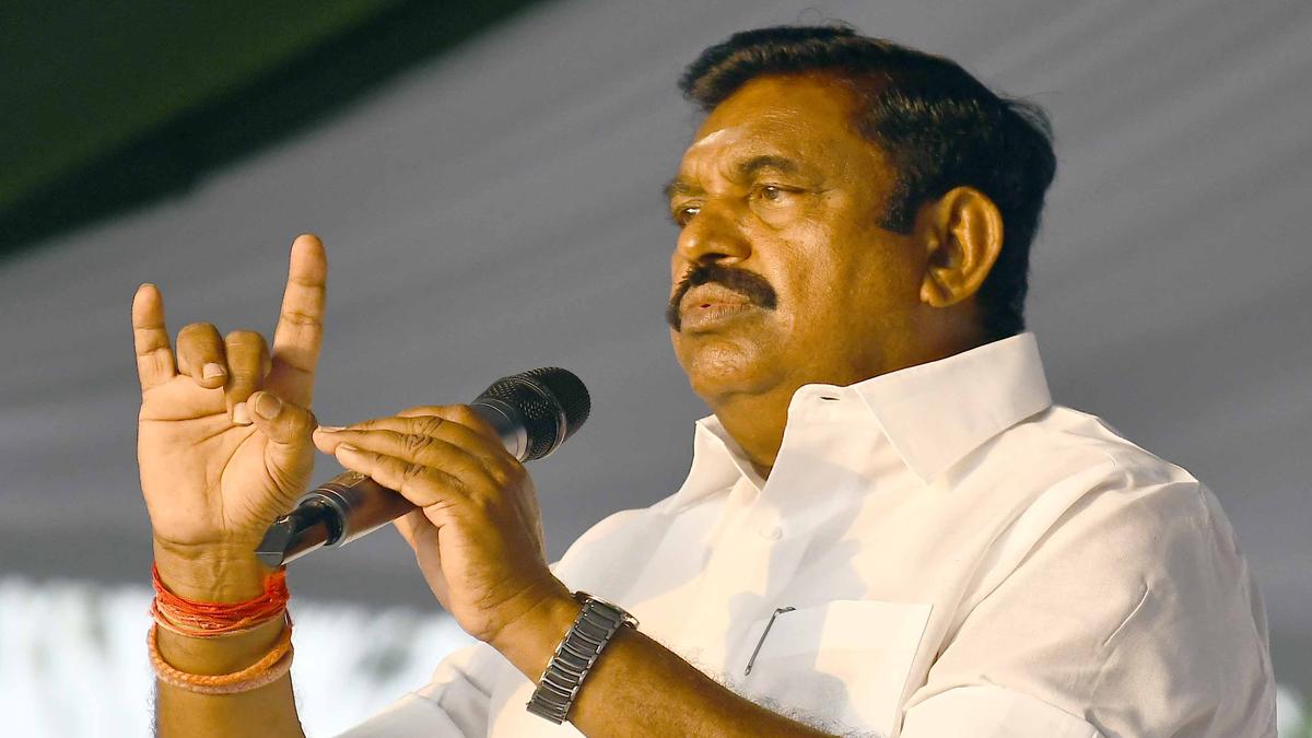 Edappadi Palaniswami: ‘No security for common man under DMK rule’ - The ...