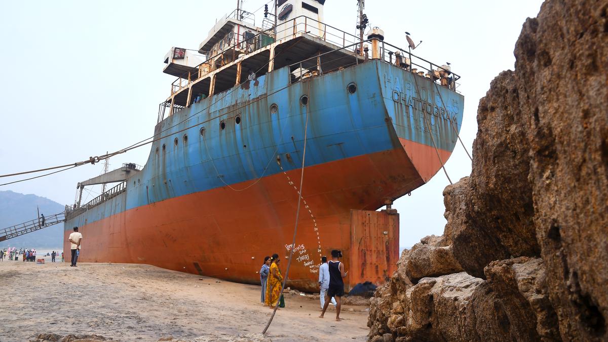 Will the tide turn for the ship that ran aground in Vizag? - The Hindu