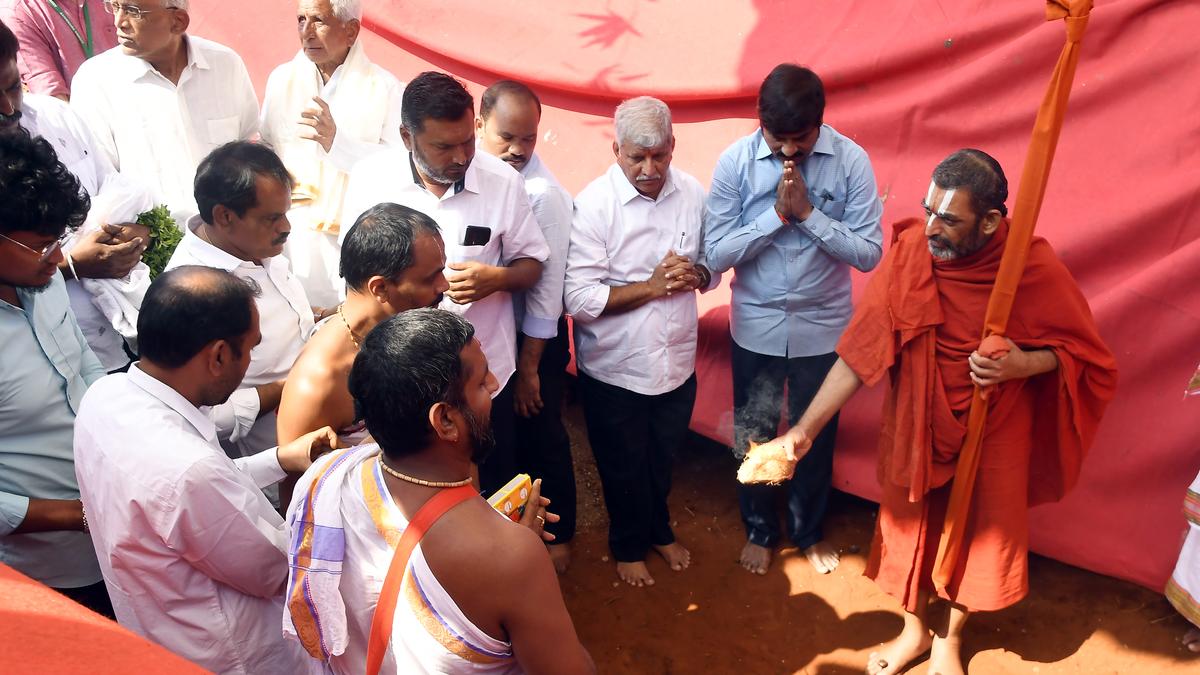 Chinna Jeeyar Swami lays foundation stone for ‘Stupa’ at new Andhra ...