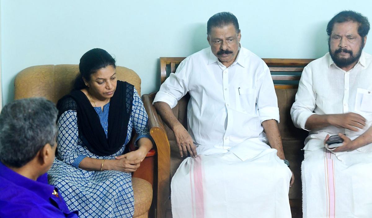 CPI(M) State Secretary M.V. Govindan visits former ADM Naveen Babu’s ...