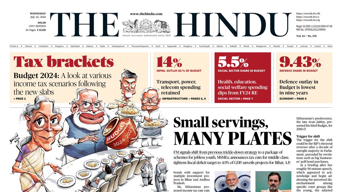 Union Budget 2024-25: Small servings, many plates - The Hindu