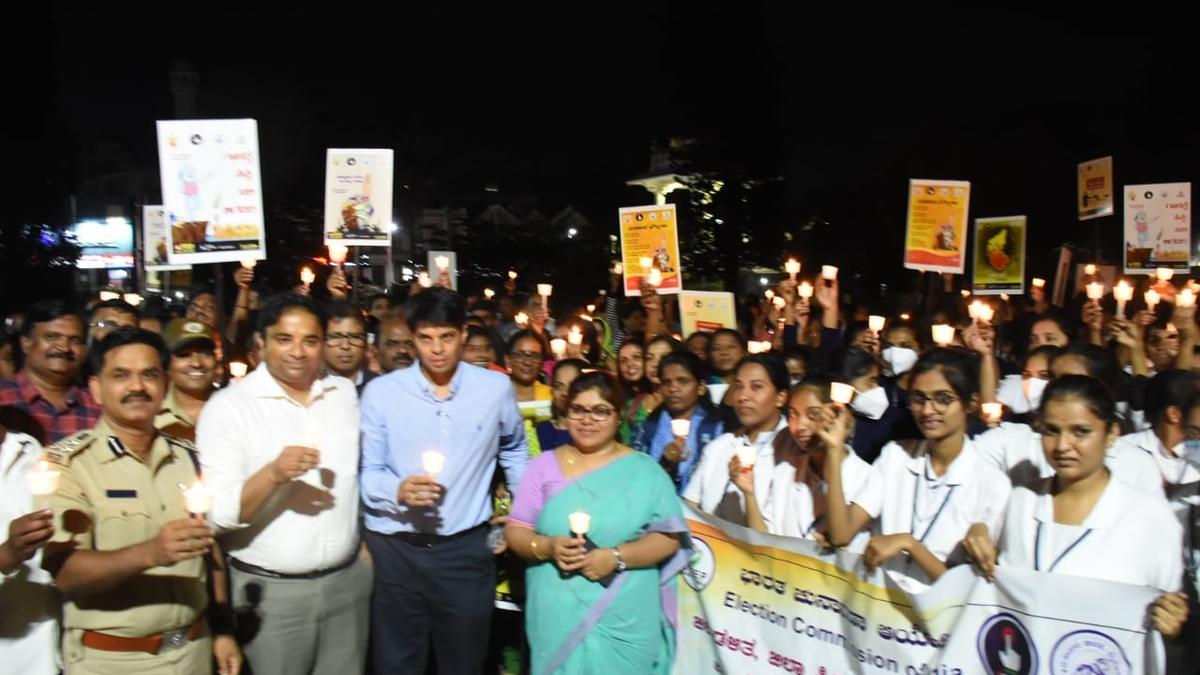 Candlelight march held in Mysuru to raise awareness among voters - The ...