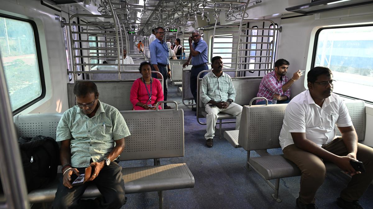 Watch: Chennai gets its first air-conditioned EMU train service - The Hindu