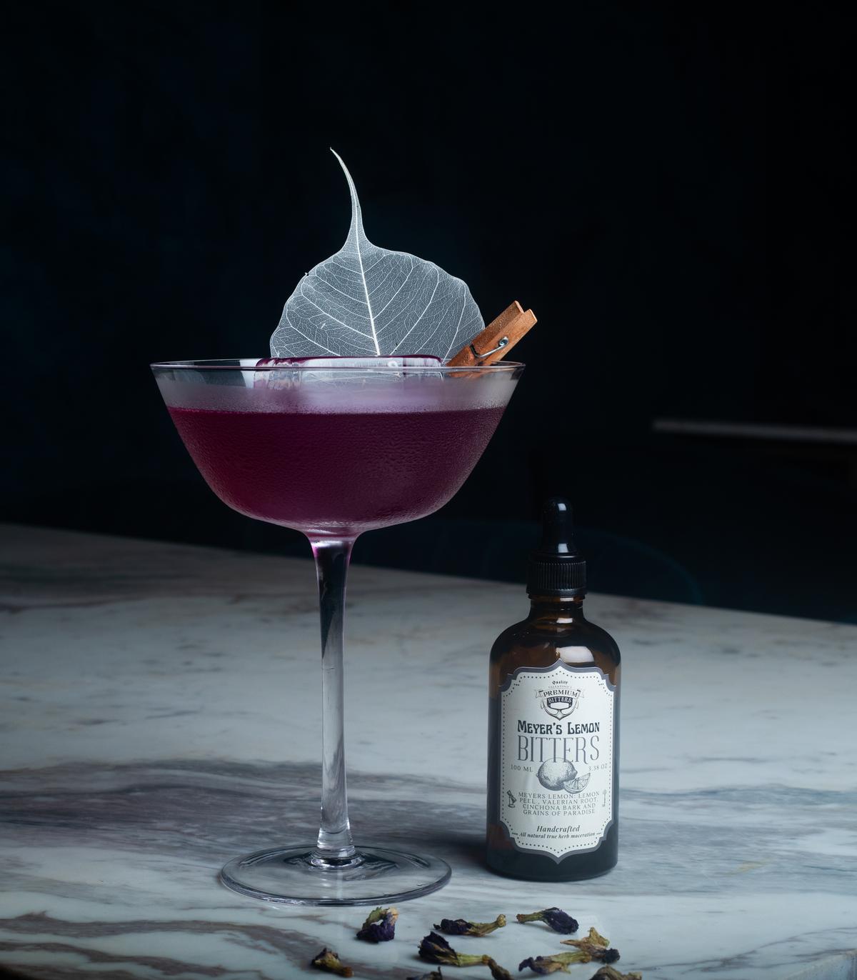 Cocktails made with fresh flowers, spices, cold brew and clear ice was ...