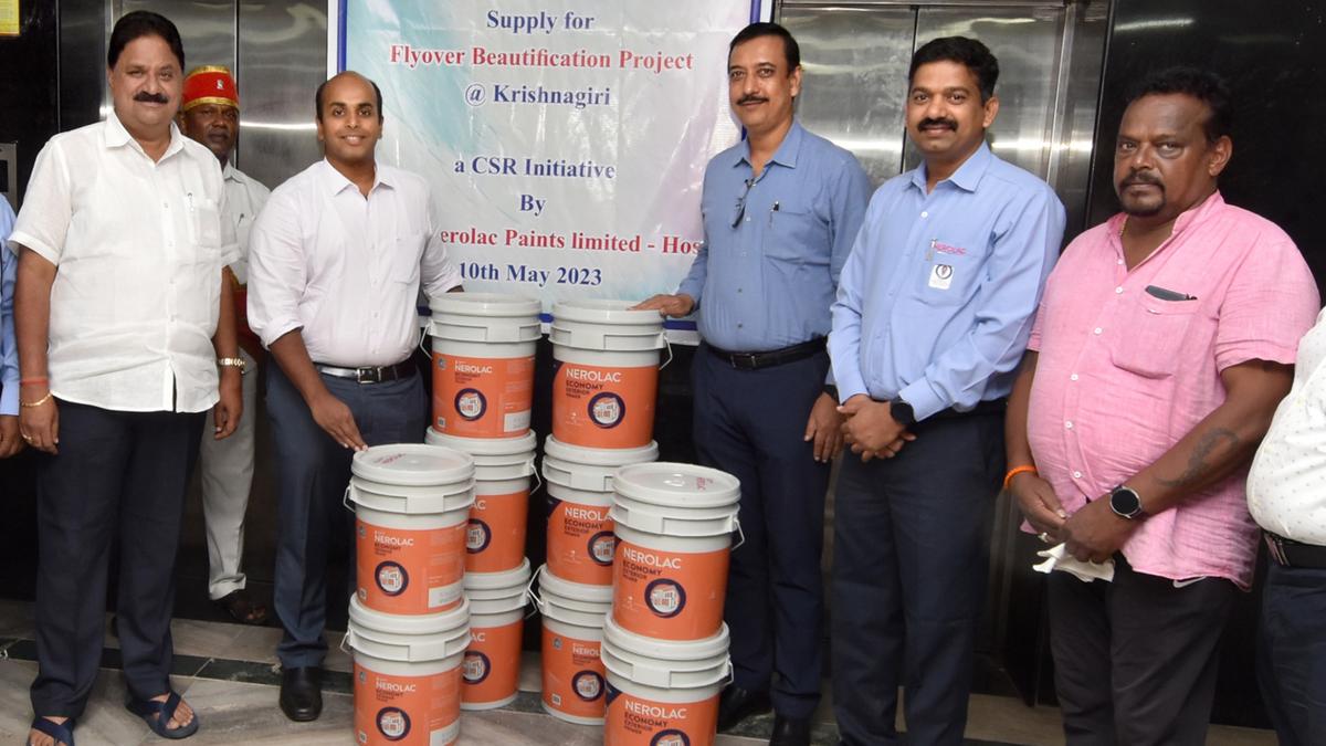 Nerolac Paints hands over 5,000 litres of paint for Krishnagiri flyover ...