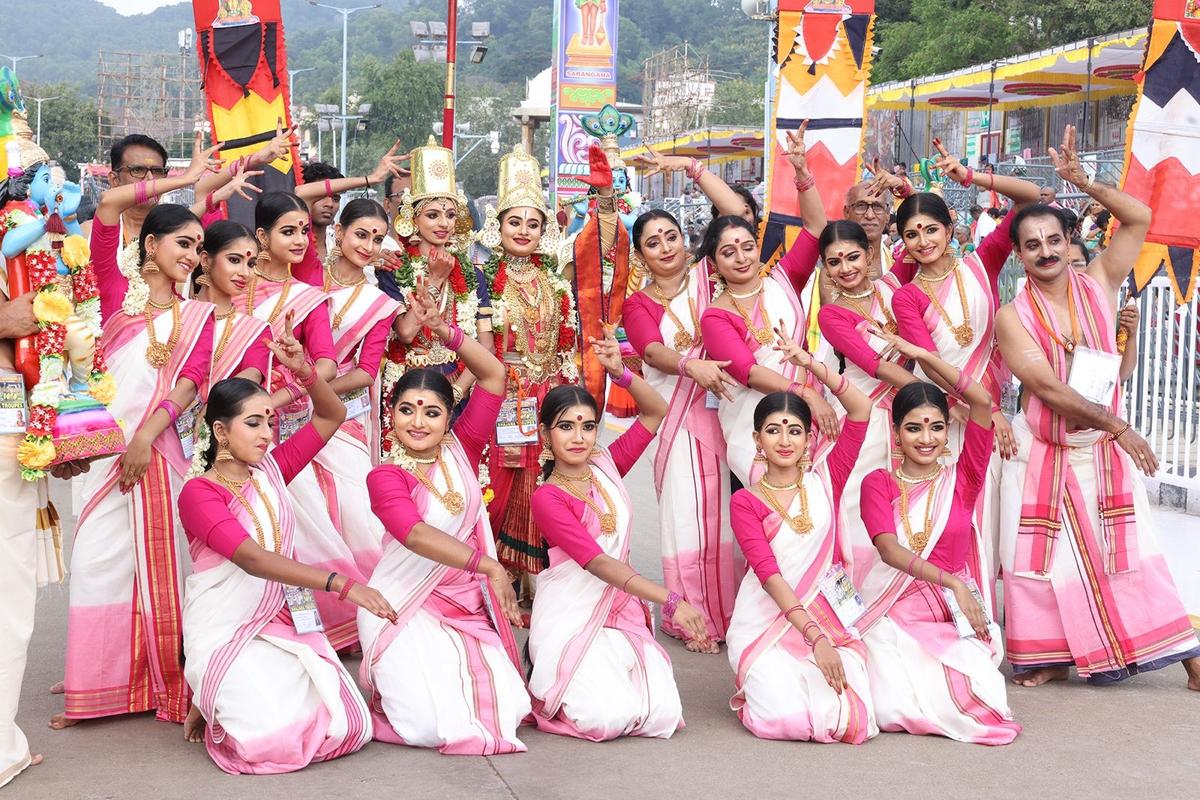 Grandeur marks the procession of Kalpa Vriksha Vahanam in Tirumala on the fourth day of ...