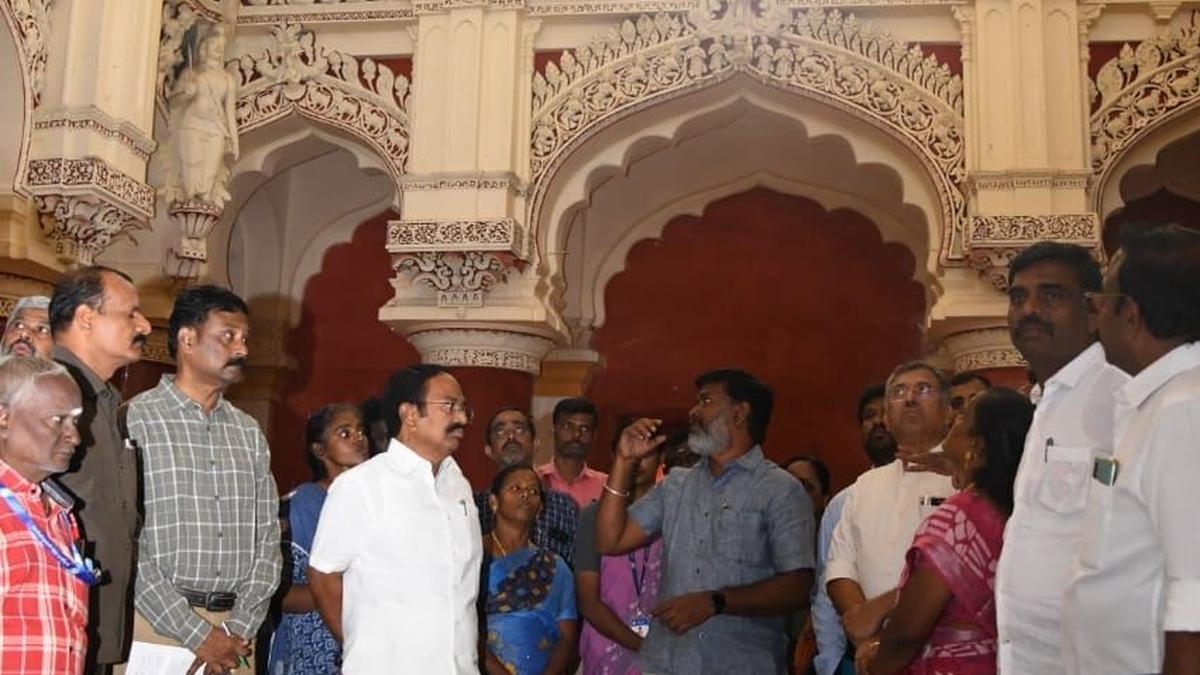 Minister reviews renovation works at tourist spots in Madurai - The Hindu