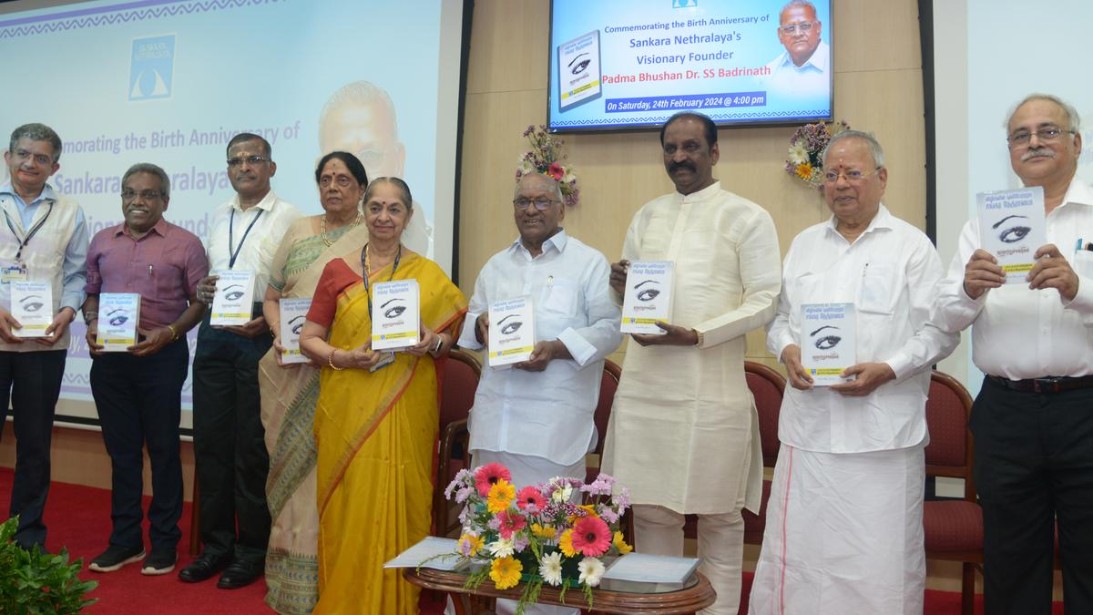 Book on Sankara Nethralaya and the hospital founder S.S. Badrinath ...