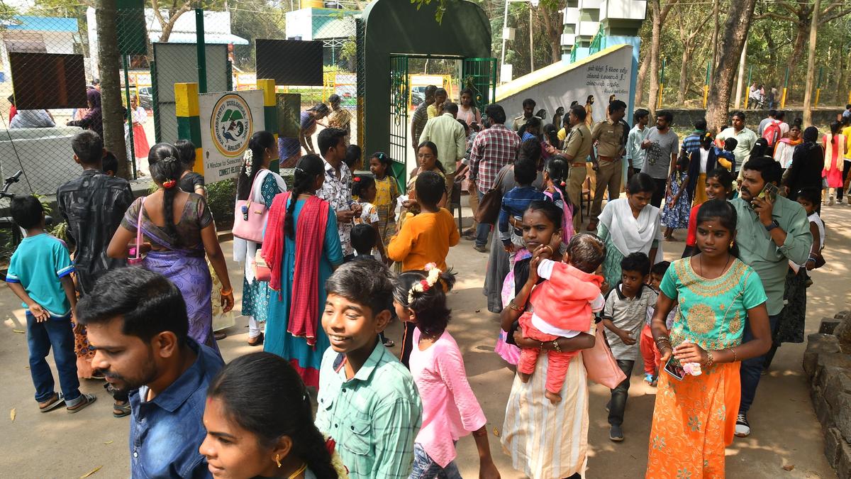 People throng tourist spots for Kanum Pongal celebrations - The Hindu