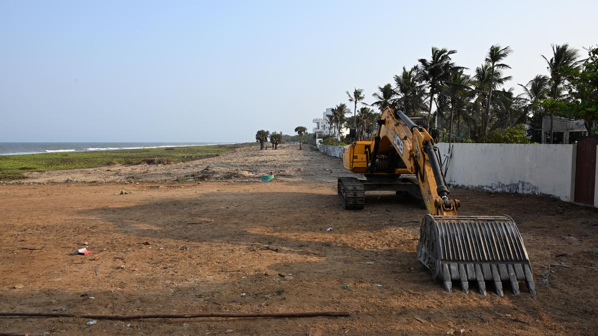 Concern raised over levelling of sand dunes in Injambakkam for beach ...
