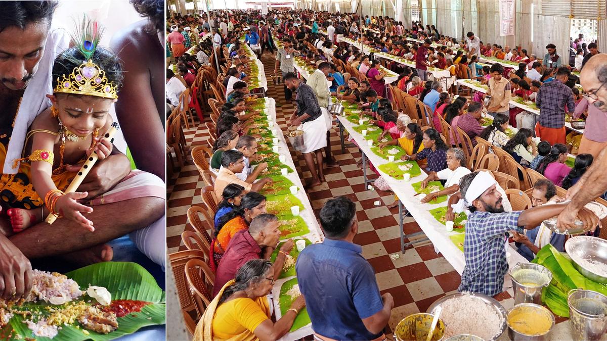 Thousands of people partake of Ashtami Rohini Vallasadya - The Hindu