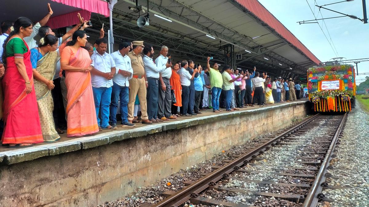 PM inaugurates fully electrified KRCL rail network - The Hindu