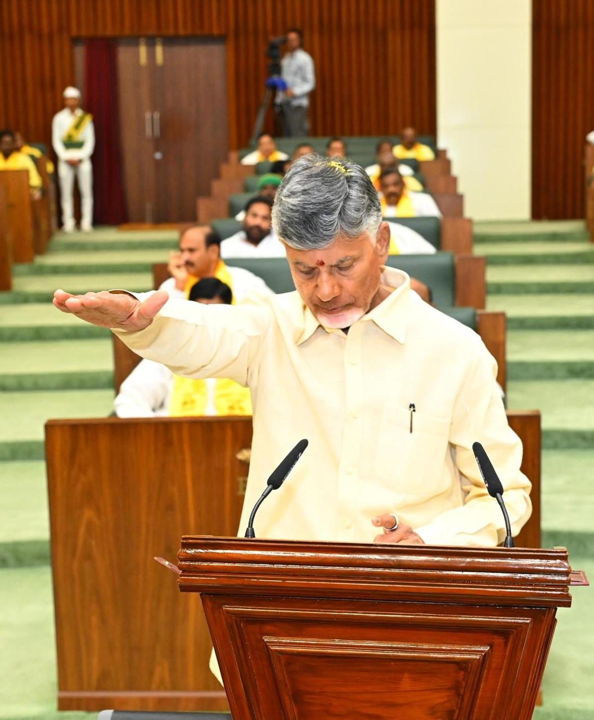 CM Naidu stages an emotional comeback to Andhra Pradesh Assembly after 2 ½ years - The Hindu