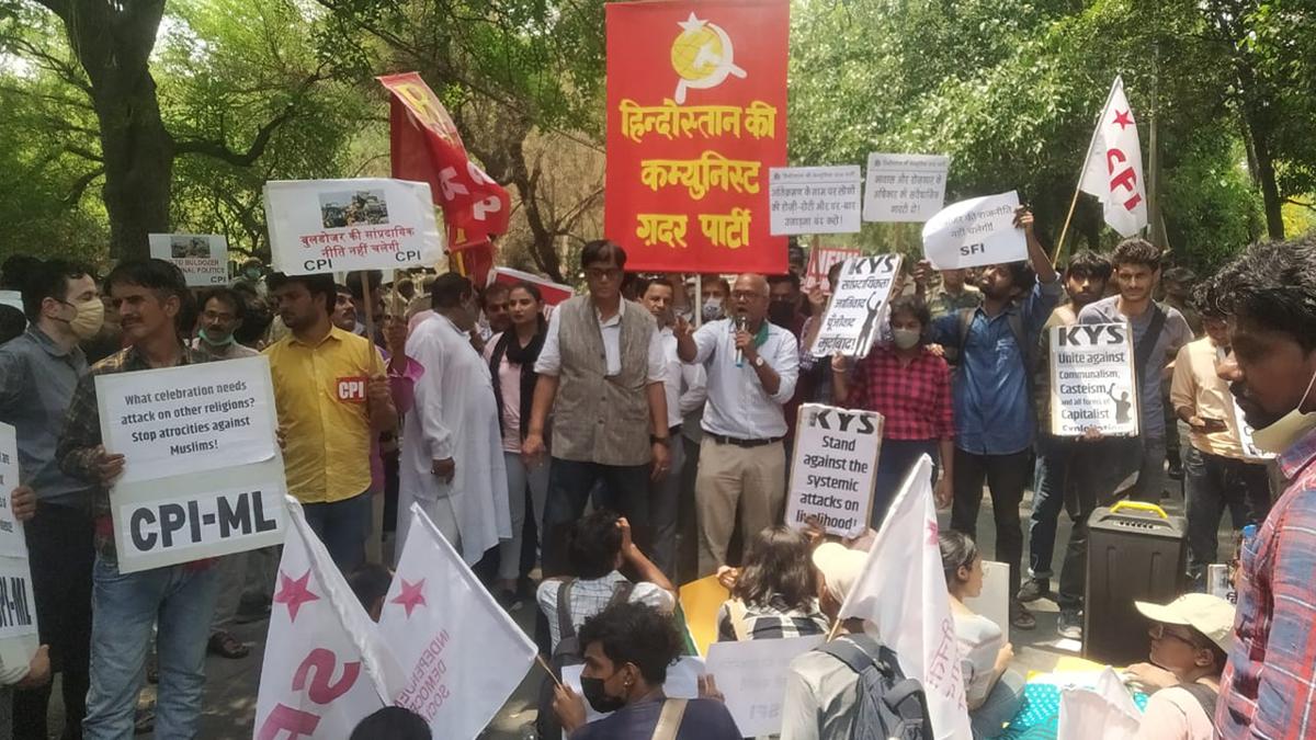 Activists, citizens march against demolition drives - The Hindu