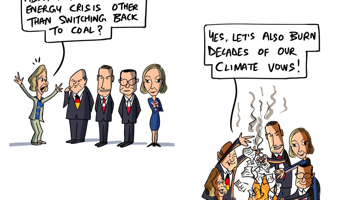 Green humour comic strip on world leaders solving energy crisis at ...