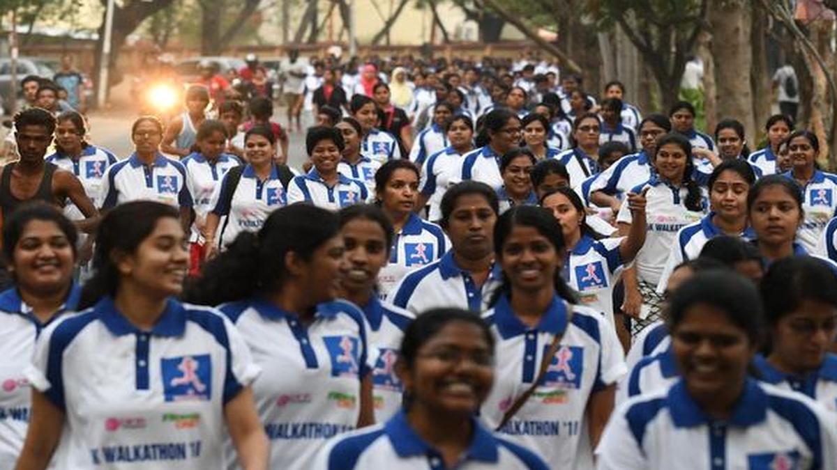 At the Walkathon for women’s health - The Hindu